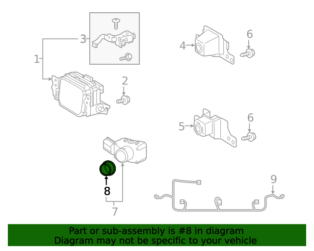 2019-2021 Toyota Park Sensor Cushion 89305-47010 | Toyota Parts Center
