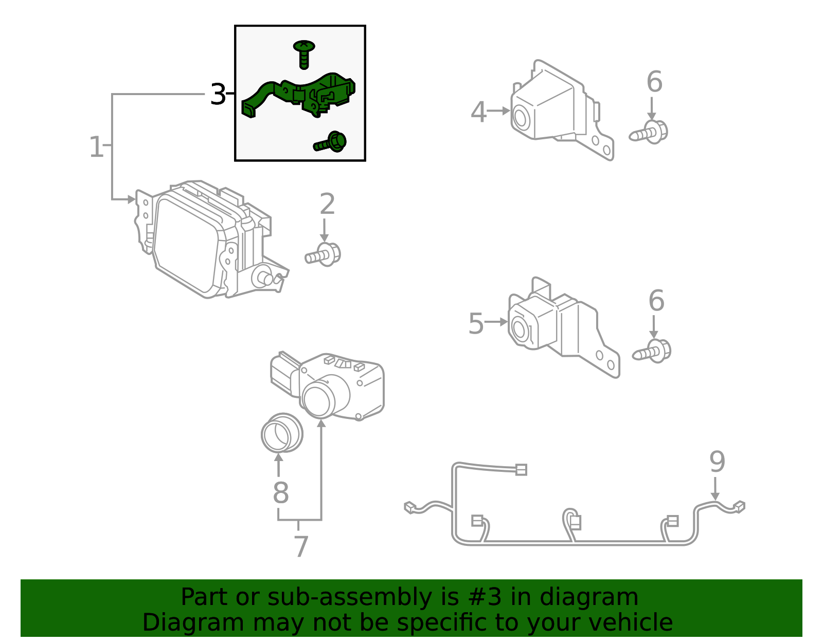 88201-60010 - Cruise Control Distance Sensor Bracket 2016-2022 Toyota ...