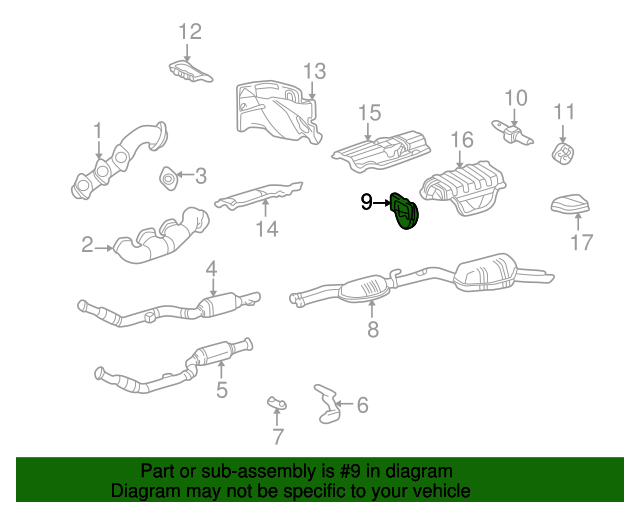210-490-04-40 - Muffler & Pipe Front Bracket 1996-2003 Mercedes-Benz ...