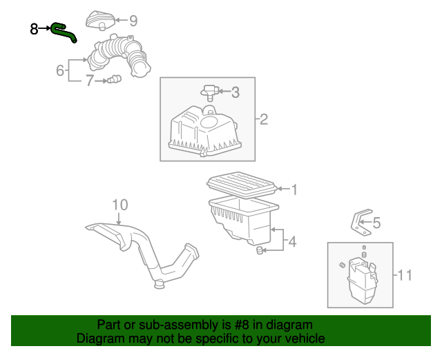 17894-AB010 - Engine Air Intake Hose 2002-2008 Toyota | AutoNationParts.com