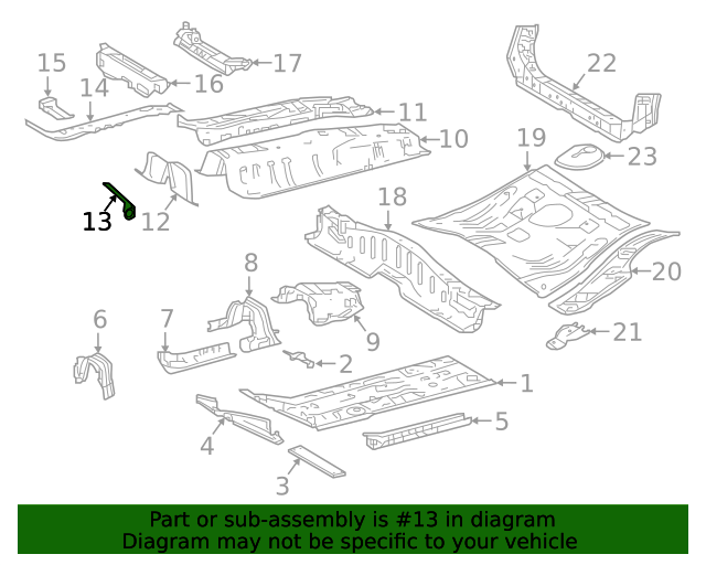 2020-2023 Toyota Center Panel Center Support 57533-0A030 | Toyota Parts ...