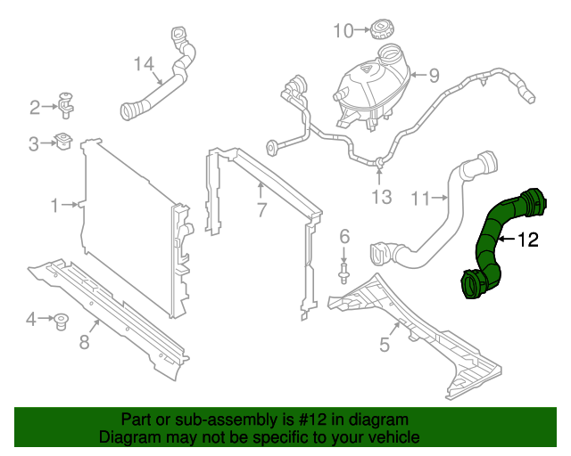 2016-2020 Mercedes-Benz Radiator Coolant Hose 253-501-37-82 ...