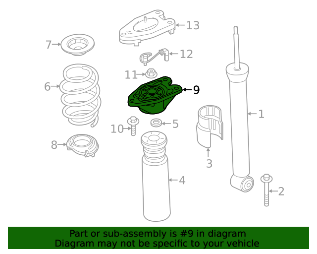 33506867478 - 2016-2024 BMW Shock Mount (33-50-6-867-478) | BMW of ...