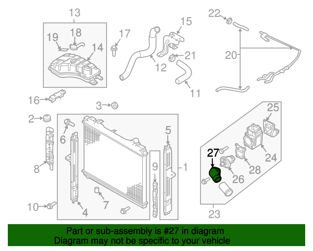 2003-2006 Kia Sorento Water Inlet 25630-39800 | TascaParts.com