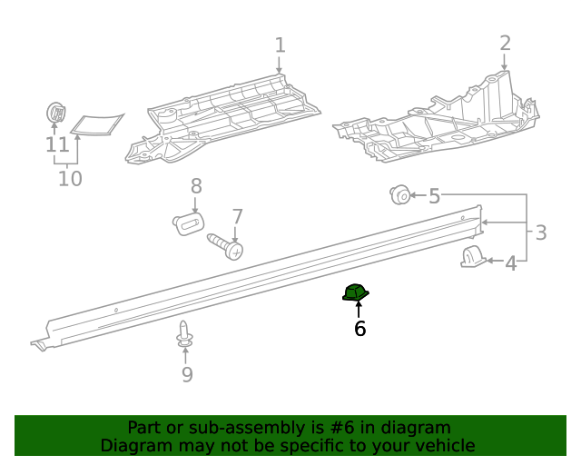 76924-52040 - Rocker Molding Retainer 2007-2021 Toyota | Longo Toyota Parts