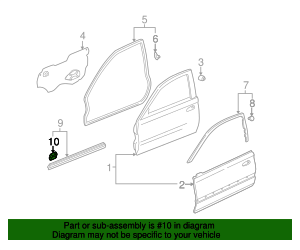 91531-ST0-003 - Clip, Door Molding (Yellow) 1996-2001 Honda | Honda ...