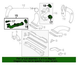 2014-2016 Porsche Panamera Intake Pipe 970-110-156-61 | Porsche Marin