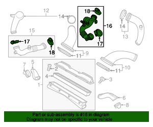 2014-2016 Porsche Panamera Intake Pipe 970-110-155-61 | OEM Euro Parts