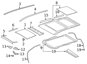 63233-42052 - Sunroof Frame - 2019-2021 Toyota | OEM Genuine Toyota Parts