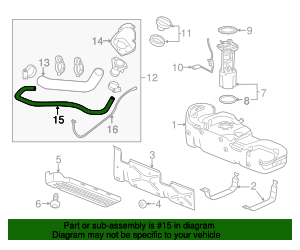 OEM GM Fuel Tank Fill Vent Hose For 2011-2019 GM - Part No. 84428965 ...