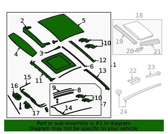 253-780-34-00-9F67 - Sunroof Assembly 2020-2022 Mercedes-Benz ...