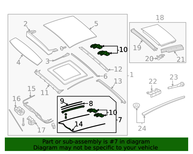 2020-2022 Mercedes-Benz Sunroof Guide Rail 253-780-39-00 | AutoNation Parts