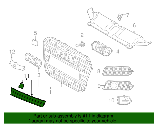 2016-2018 Audi License Mount 4G0-807-287-C-3FZ | Audi USA Parts