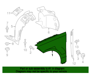 166-880-25-00 - Fender 2012-2015 Mercedes-Benz | Mercedes-Benz USA Parts