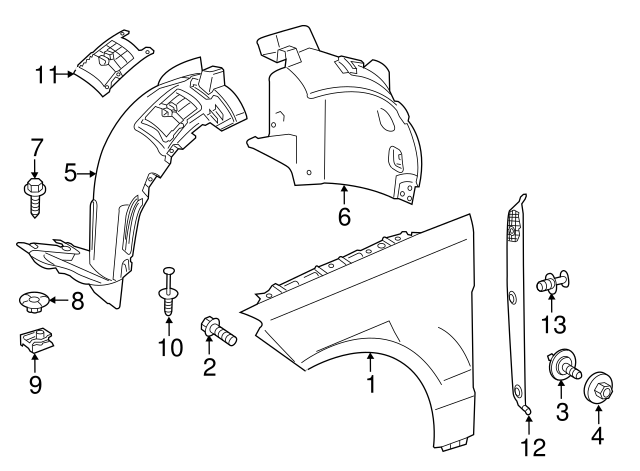 166-880-25-00 - Fender 2012-2015 Mercedes-Benz | Mercedes-Benz USA Parts