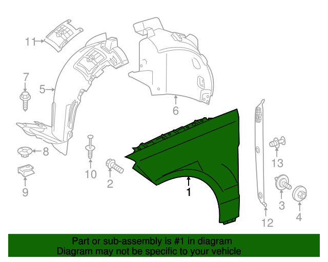 166-880-25-00 - Fender 2012-2015 Mercedes-Benz | Mercedes-Benz USA Parts