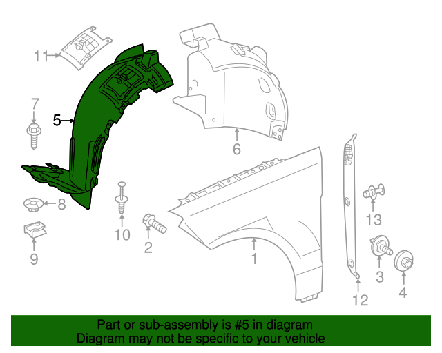 166-884-57-22 - Ft Fender Liner 2012-2019 Mercedes-Benz | Mercedes-Benz ...