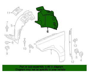 166-884-59-22 - Fender Liner 2012-2015 Mercedes-Benz ML 63 AMG ...