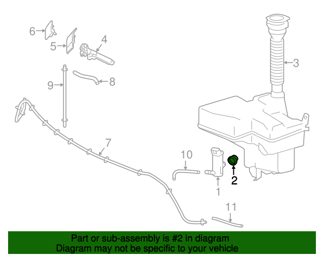 90068-32002 - Windshield Washer Pump Grommet - 1996-2021 Lexus ...