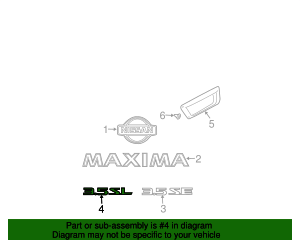 84896-7Y300 - Nameplate 2004-2008 Nissan Maxima | Nissan Parts ...