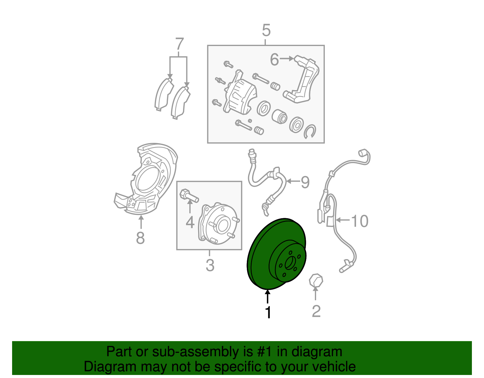 Genuine Toyota Disc Brake Rotor (Front) part# 43512-0R020 for 2006-2020 ...