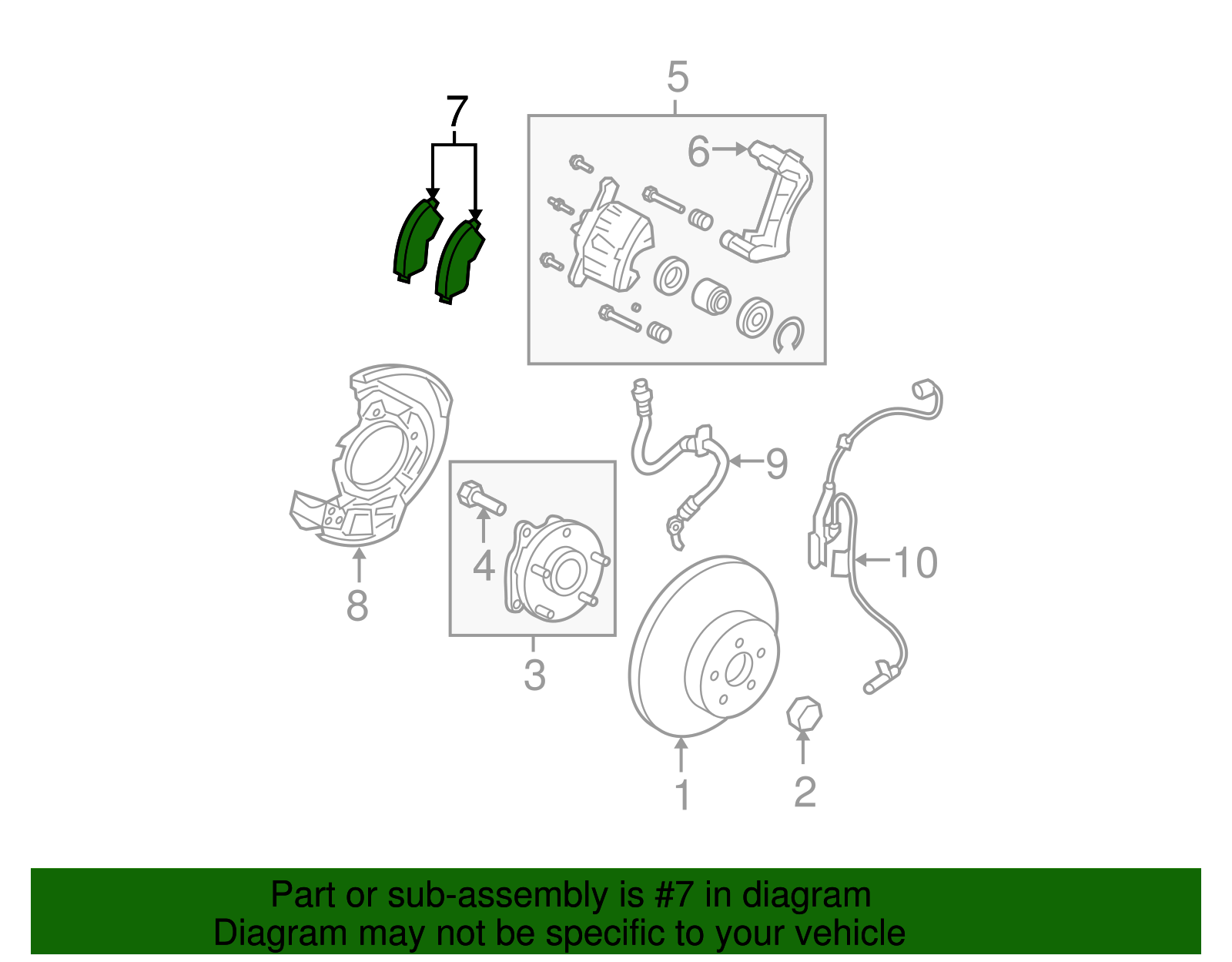 04465-0R010 - Disc Brake Pad Set (Front) - 2009-2018 Toyota RAV4 ...