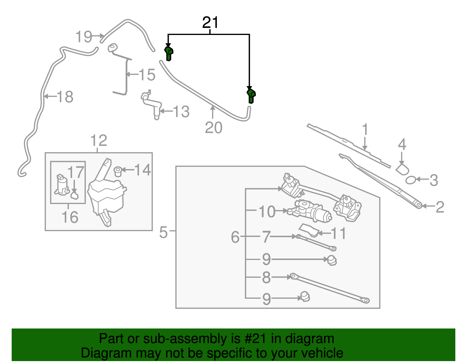 2009-2012 Nissan Versa Washer Nozzle 28931-ZW80A | Temecula Nissan Parts