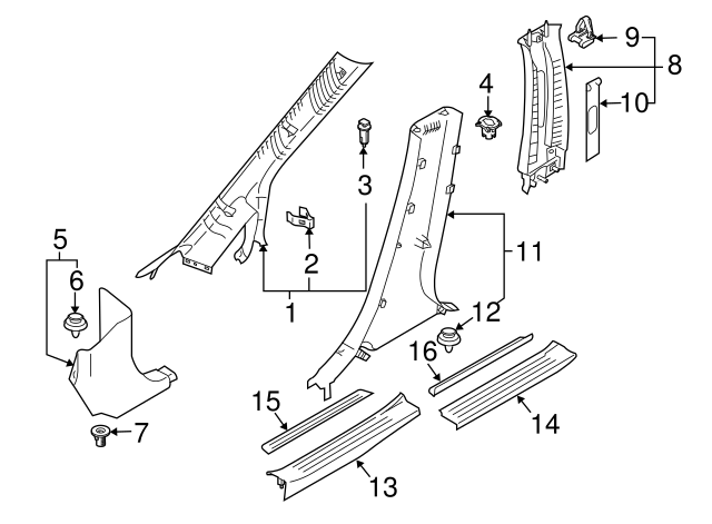 2007-2009 Mazda CX-9 Windshield Pillar Trim TD11-68-170J-77 ...