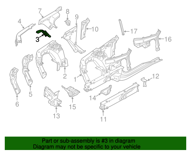 Genuine BMW 41-00-8-497-158 | Fender Rail Reinforcement | FREE Shipping ...