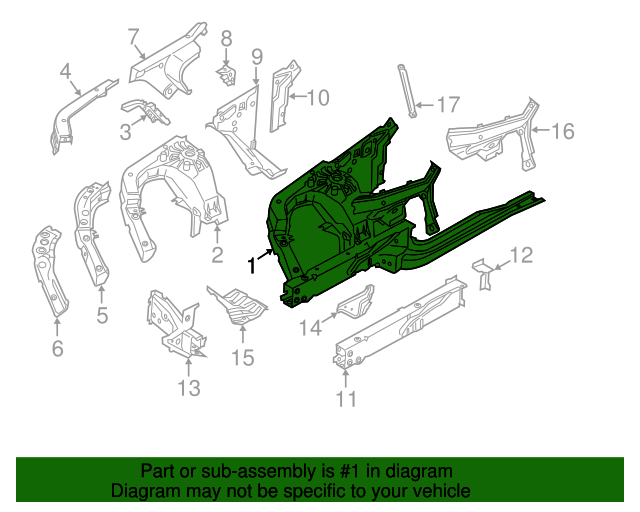 2018-2024 BMW Wheelhousing without VIN, front right 41-00-7-481-004 ...