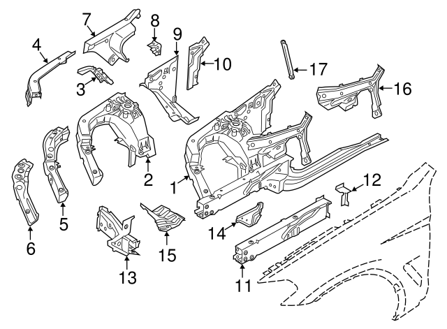 2018-2023 BMW Frame Side Member Assembly 41-00-7-481-003 ...