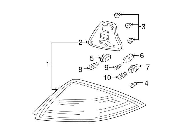 2003-2004 Honda Accord Tail Lamp 33551-SDA-A01 | OEM Parts Online