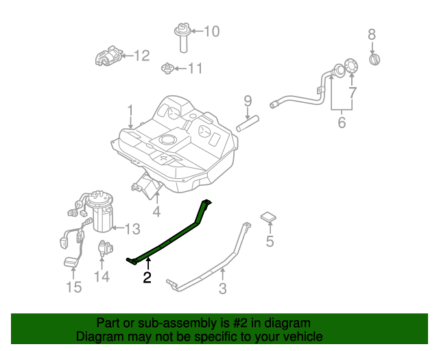 0K2AA-42710A - Fuel Tank Strap 2003 Kia Spectra | Kia.Parts Store