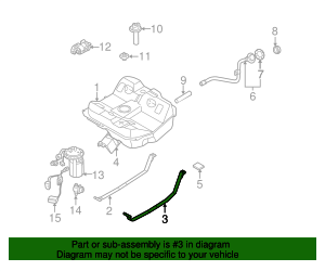 1998-2002 Kia Fuel Tank Mount Strap - Driver's Side (LH) 0K2A1-42720A ...