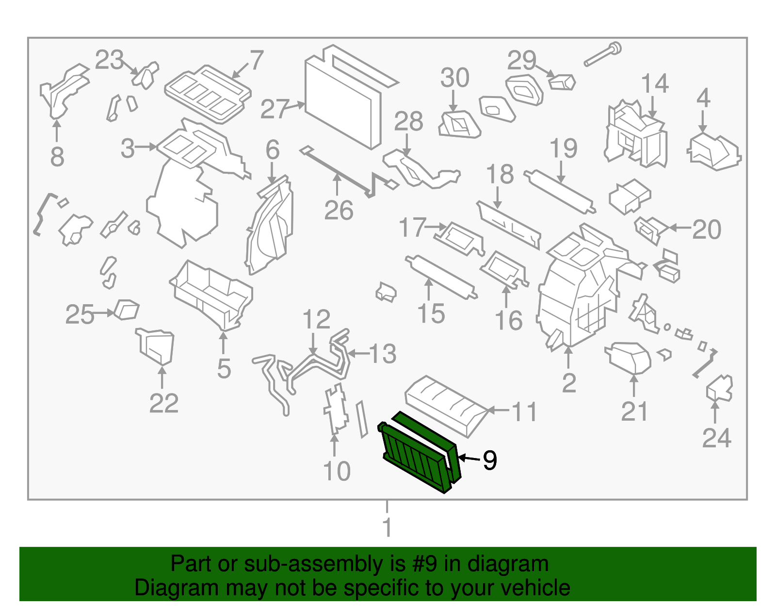 2008-2021 Subaru Heater Core 72130FG000 | Subaru Parts Pro