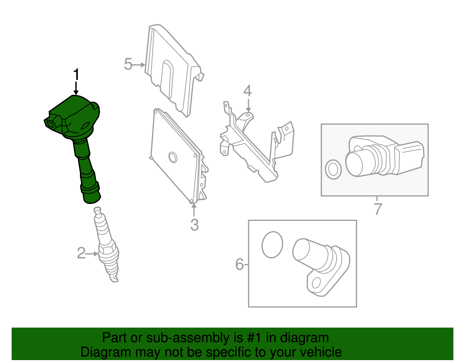 30520-RBJ-S01 - 2010-2015 Honda - Coil Assembly A Plug Top | Genuine ...