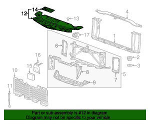 2017-2020 Cadillac Front Compartment Front Sight Shield 84163662 GM ...
