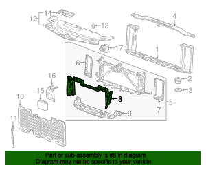 2015-2020 Cadillac Front Bumper Shutter 23497749 | AutoNationParts.com