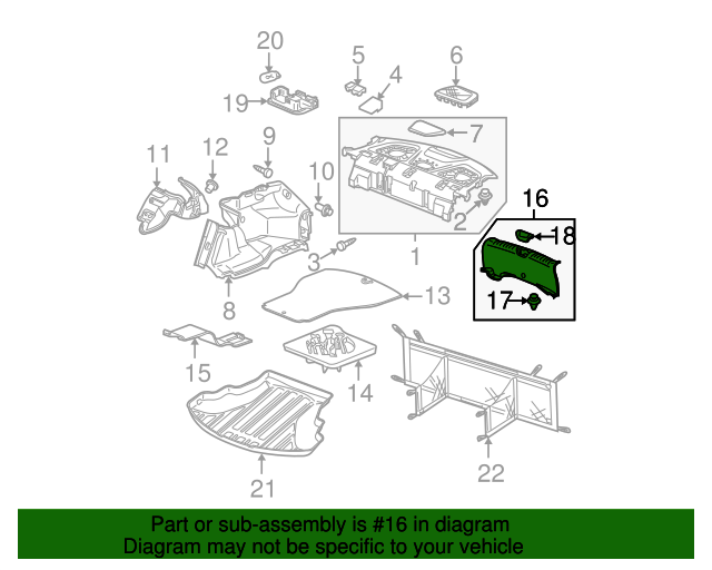 84640-TE0-A01ZA - Lining Assembly, Rear Panel *NH120L* (Star Black ...