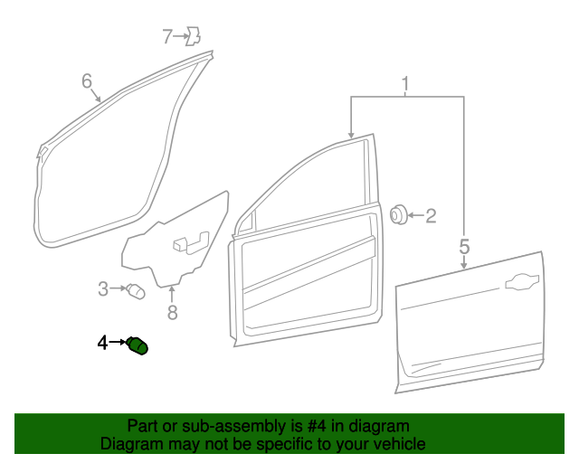 80872-JM00A - Door Shell Bumper 2008-2020 Nissan | Nissan Parts ...