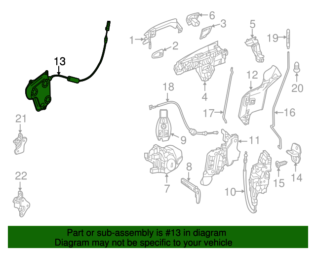 166-760-07-00 - Door Lock Control Module 2013-2019 Mercedes-Benz ...