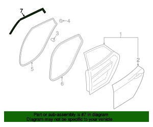 2012-2017 Hyundai Azera Upper Weather-Strip 83160-3V000 | QuirkParts