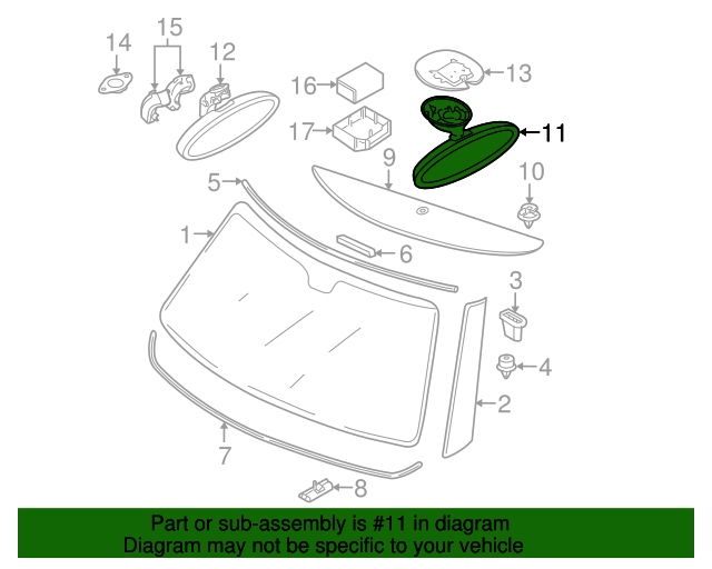51-16-1-508-455 - Interior Rear View Mirror 2002-2005 Mini Cooper ...