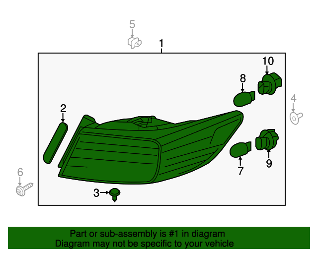 Genuine Taillight Assembly, R for 2013-2015 Acura ILX Part# 33500-TX6 ...
