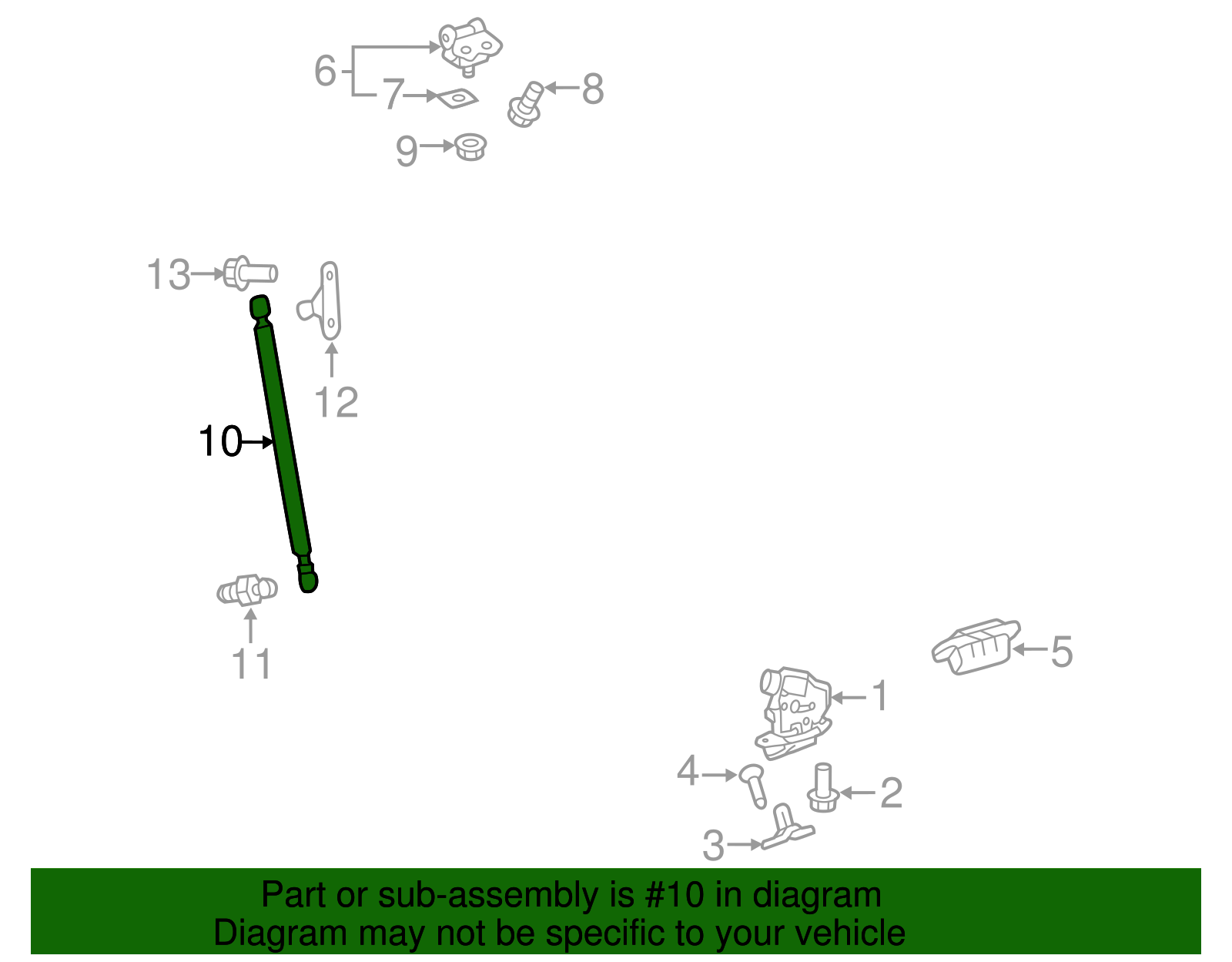 2012-2019 Toyota Prius C Support Cylinder 68960-52360 | Toyota Parts Center