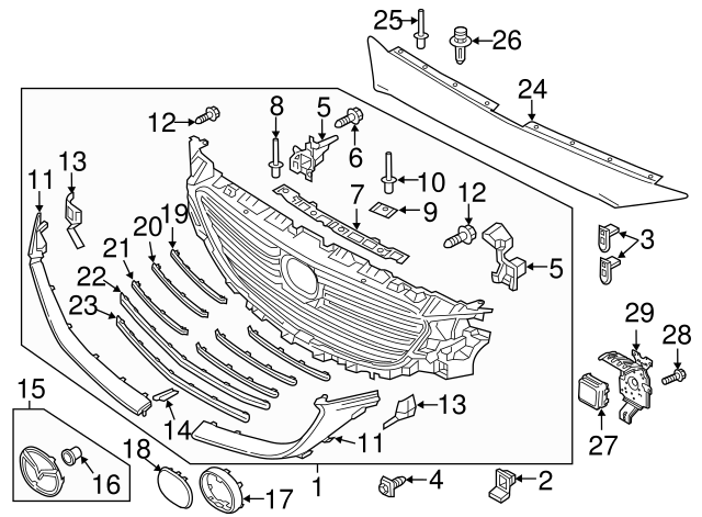 2016-2020 Mazda CX-9 Grille Assembly TK49-50-710J | TascaParts.com