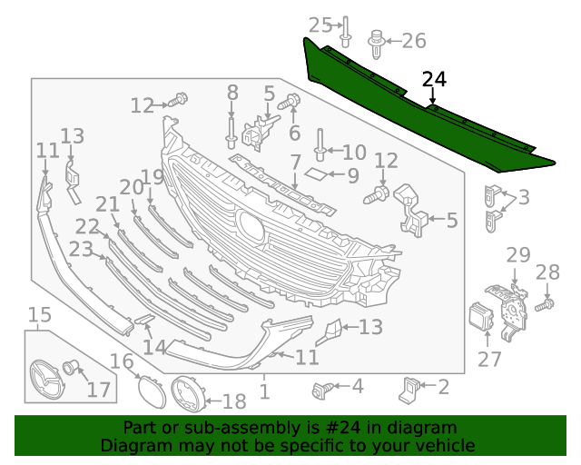 2016-2023 Mazda CX-9 Upper Molding TK48-50-7E1D-2M | OEM Parts Online