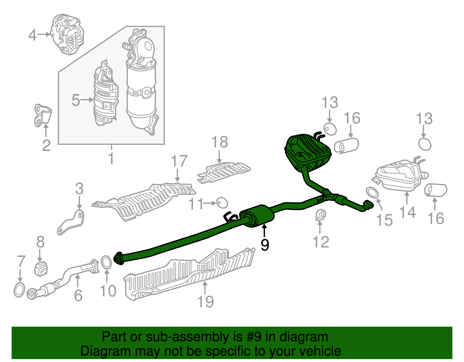 18307-TLA-A21 - Muffler & Pipe 2020-2022 Honda CR-V | Honda Parts Online