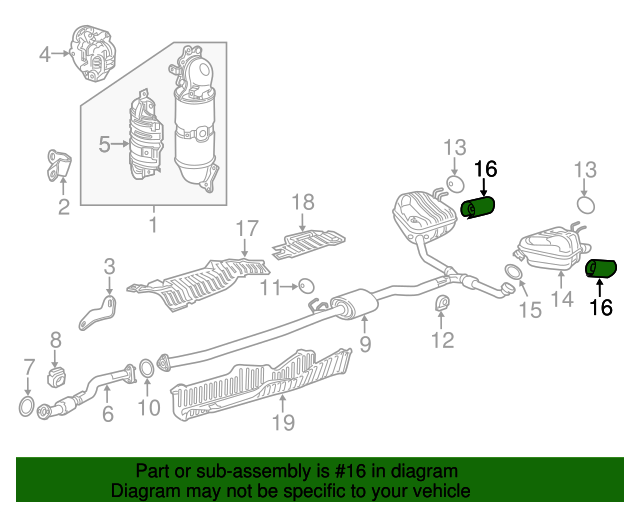 2017-2019 Honda CR-V Finisher, R Ex 18310-TLA-A02 | Genuine Honda Parts