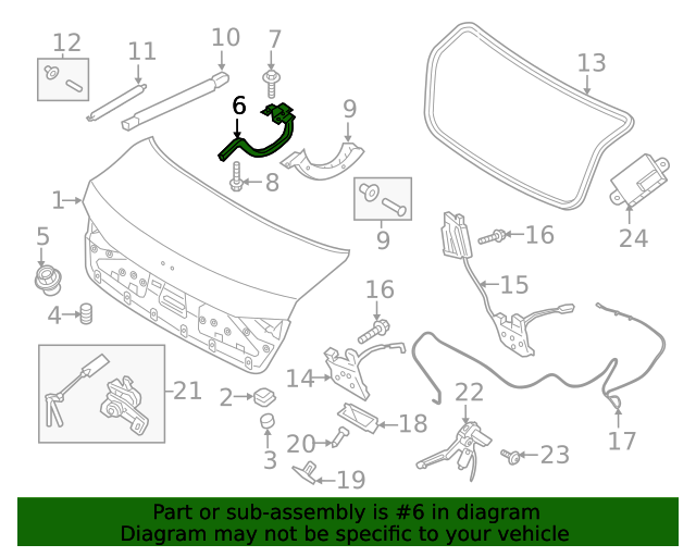 2021-2023 Genesis G80 Hinge Assembly Trunk Lid Left-hand 69910-T1020 ...